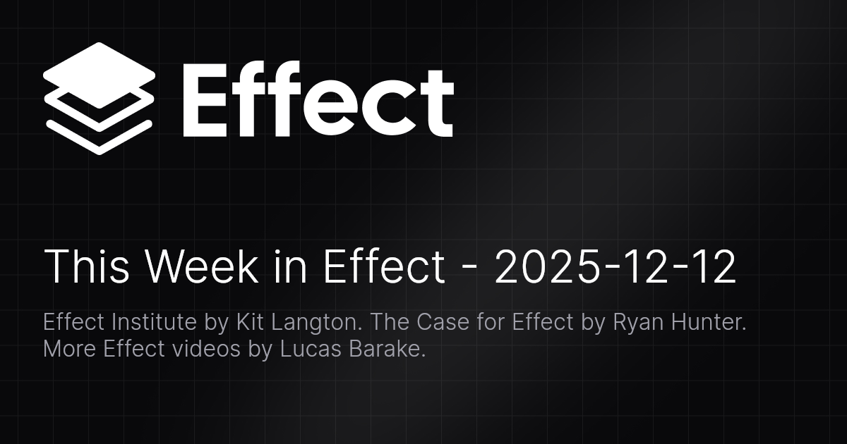 This Week in Effect - 2025-12-12 | Effect Documentation