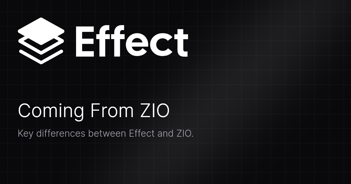 Coming From ZIO | Effect Documentation