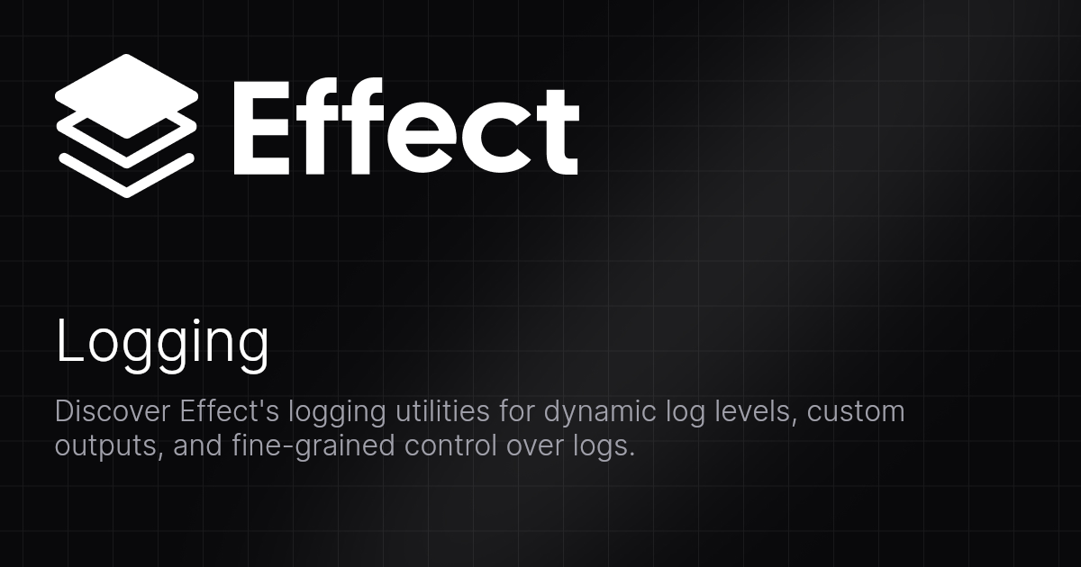 Logging | Effect Documentation