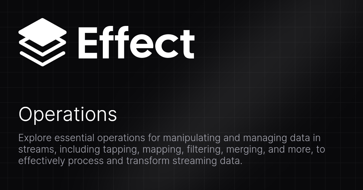 Operations | Effect Documentation